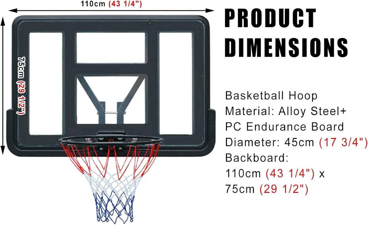 Outdoor Basketball Hoop Ring for Backyard | All-Weather Basketball Tra