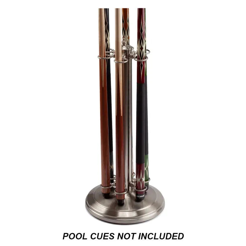 6-Cue Metal Pool Cue Floor Rack - Keep Your Cues Organized in Style