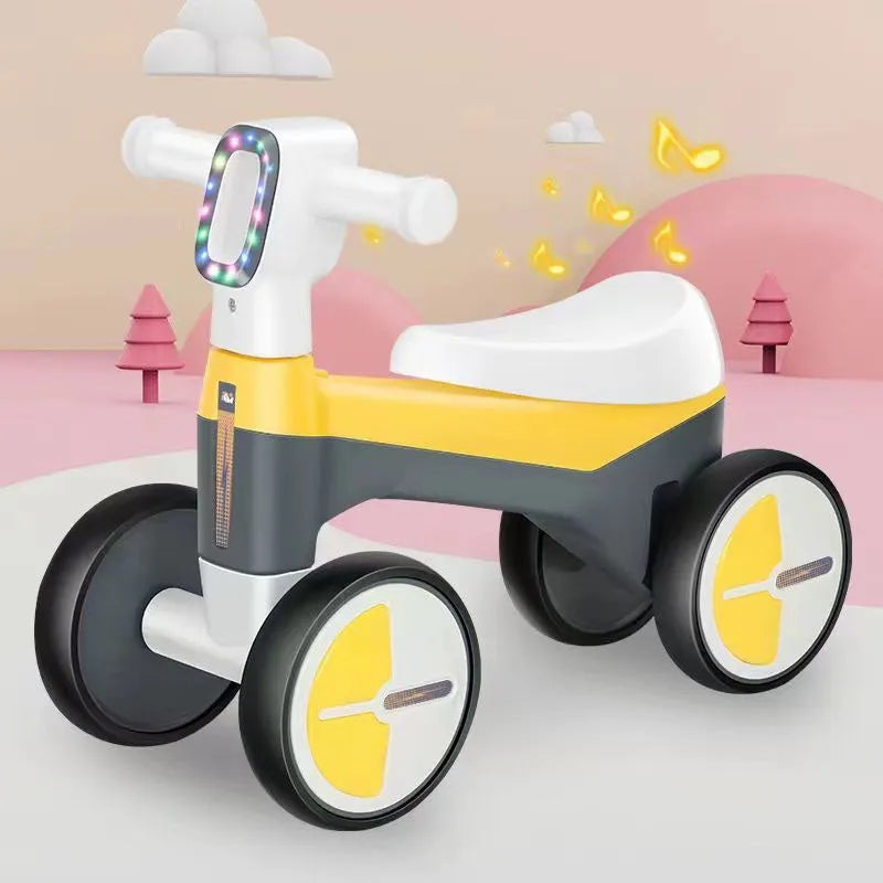 Baby Musical Balance Bike | Indoor Outdoor 4-Wheel Cycle Toy